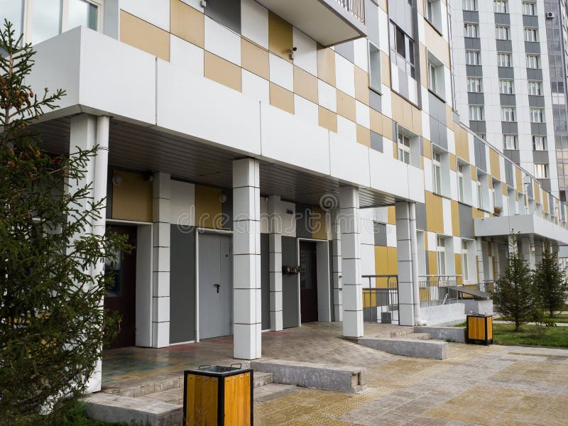 Entrance of a New Residential Complex. Mocap for Sign Stock Image ...