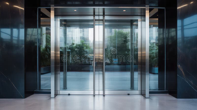 Entrance Office Building Door Stock Illustration - Illustration of ...