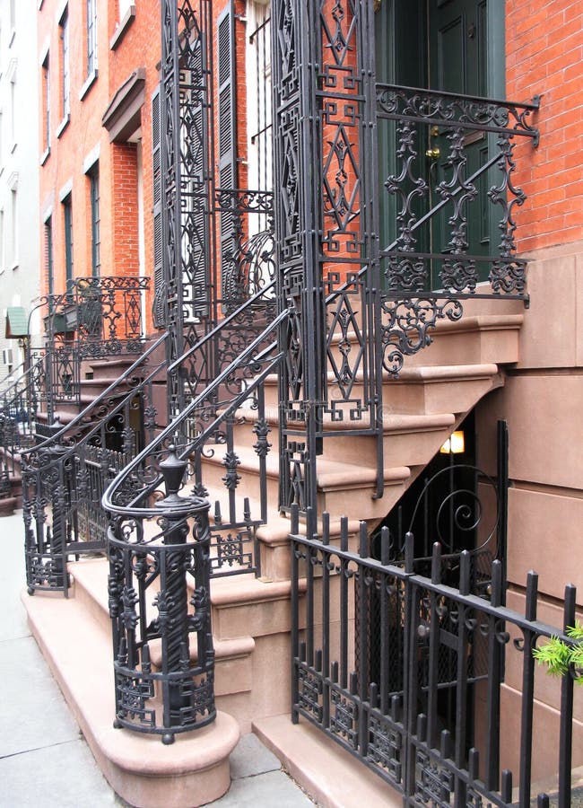 Entrance with Ornate Railings Stock Photo - Image of iron, railing: 4278510
