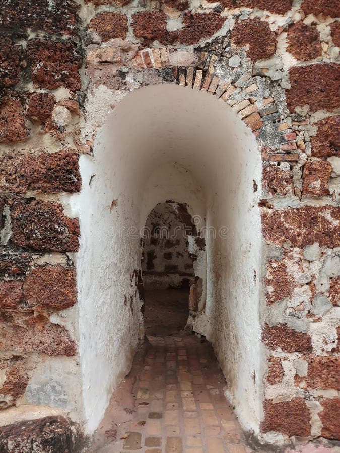 The Entrance Passageway is Made of Red Stone. Ancient Passageway Stock ...