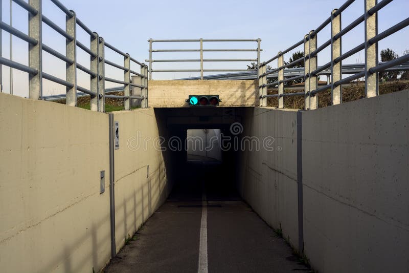 Entrance of a Passageway Under a Highway Stock Photo - Image of ...