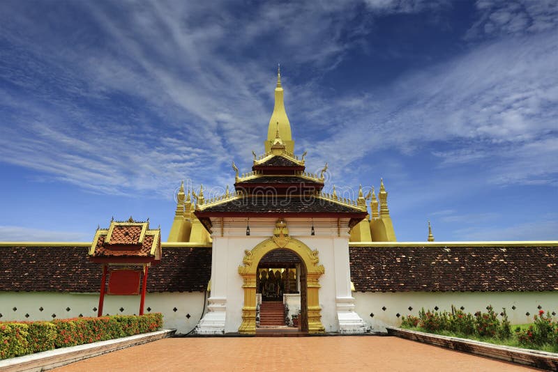 Entrance at Pha that Luang Temple in Vientiane-Laos Stock Photo - Image ...
