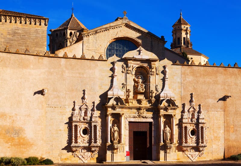 Entrance of Poblet Monastery Stock Image - Image of europe, cistercian ...