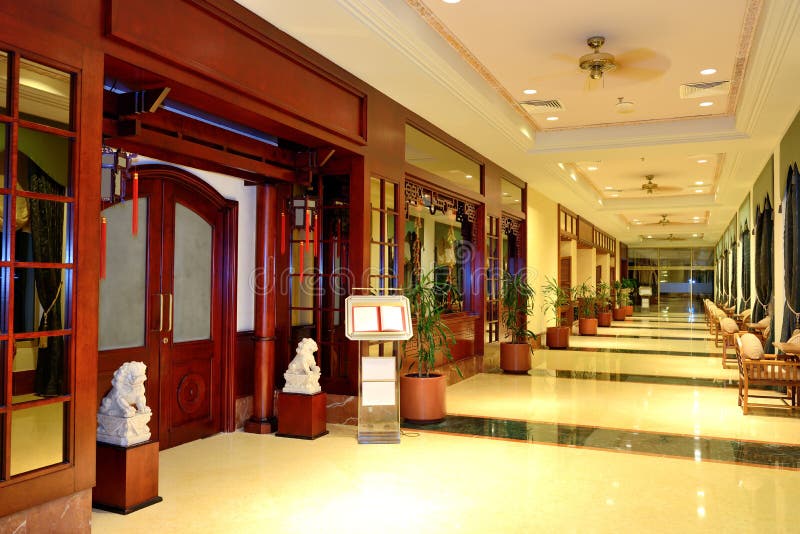 The Entrance in Restaurant and Interior of Luxury Hotel Stock Image ...
