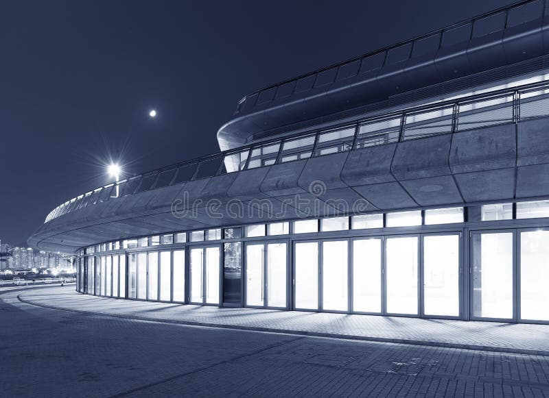 The Entrance of Shopping Mall at Night Stock Photo - Image of shop ...