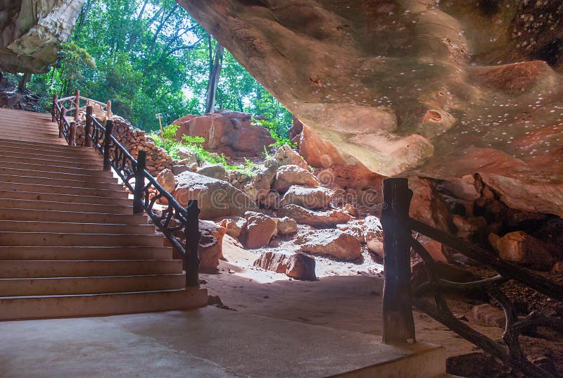 Entrance stair in cave stock photo. Image of hole, natural - 85872018