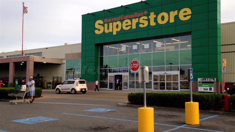 The entrance of Superstore stock video. Video of building - 55637265