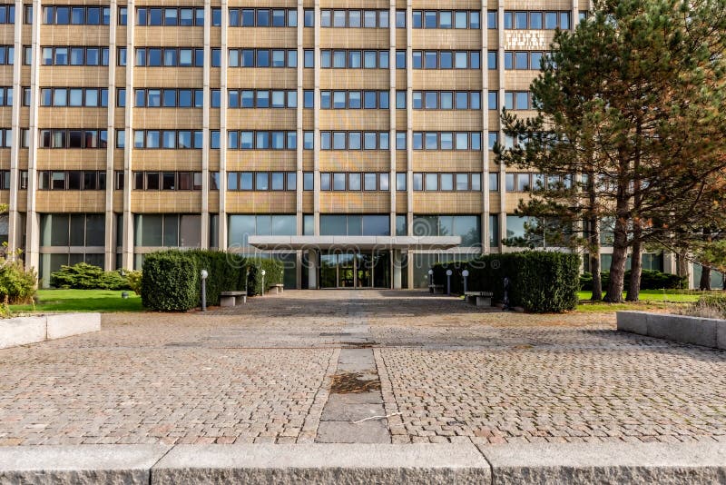 Entrance of a Tall Office Building.. Stock Image - Image of design ...