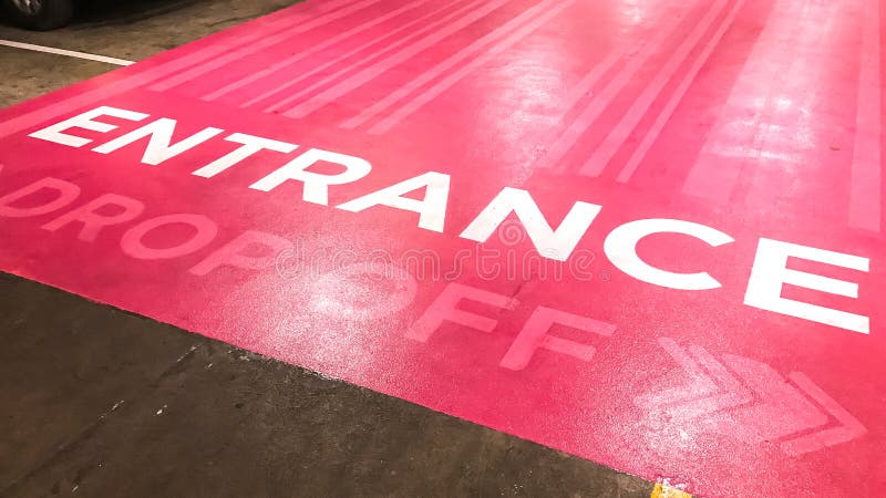 Entrance Text on Pink Floor Stock Photo - Image of market, floor: 84922480