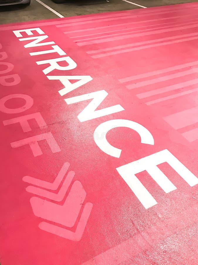 Entrance Text on Pink Floor Stock Photo - Image of text, floor: 84949708