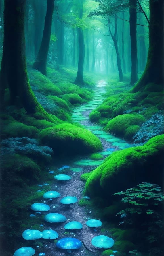 An Entrance To the Beautiful Magical Forest Stock Illustration ...