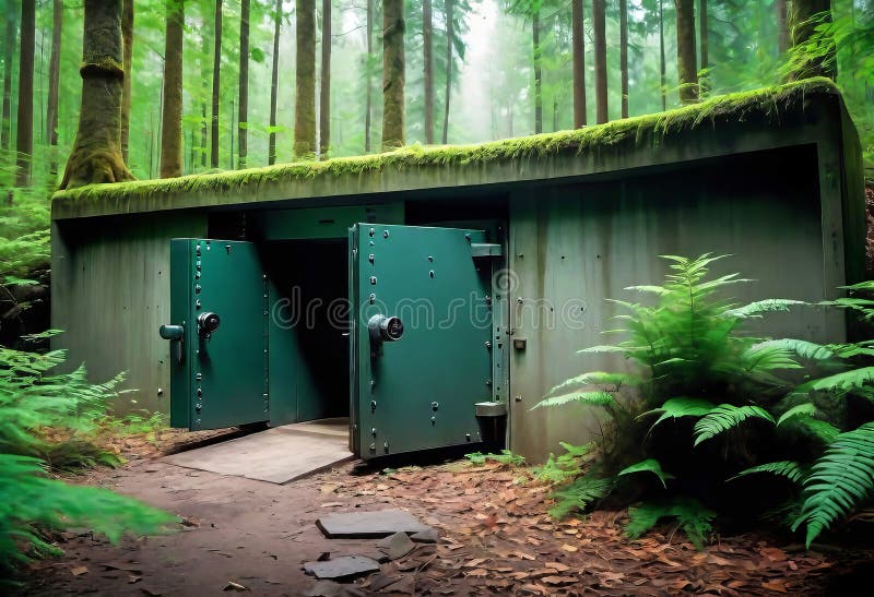 Entrance To a Bunker with Digital Combination Locks in the Middle of a ...