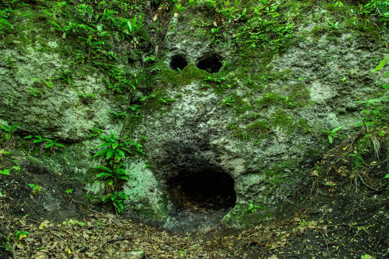 The Entrance To the Cave in the Form of a Human Face Stock Image ...