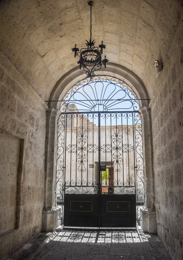 Entrance To Courtyard in Arequipa, Peru. Stock Image - Image of ...