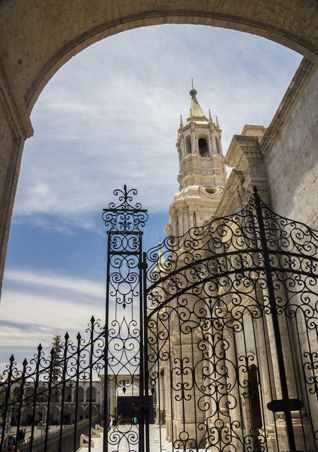 Entrance To Courtyard in Arequipa, Peru. Stock Image - Image of ...