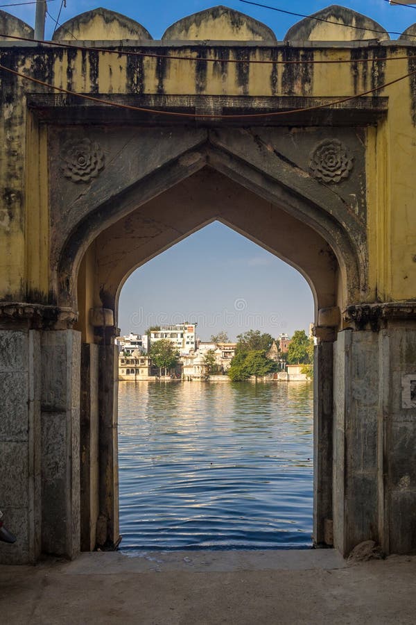 Entrance to the ghat stock image. Image of castle, palace - 85453471