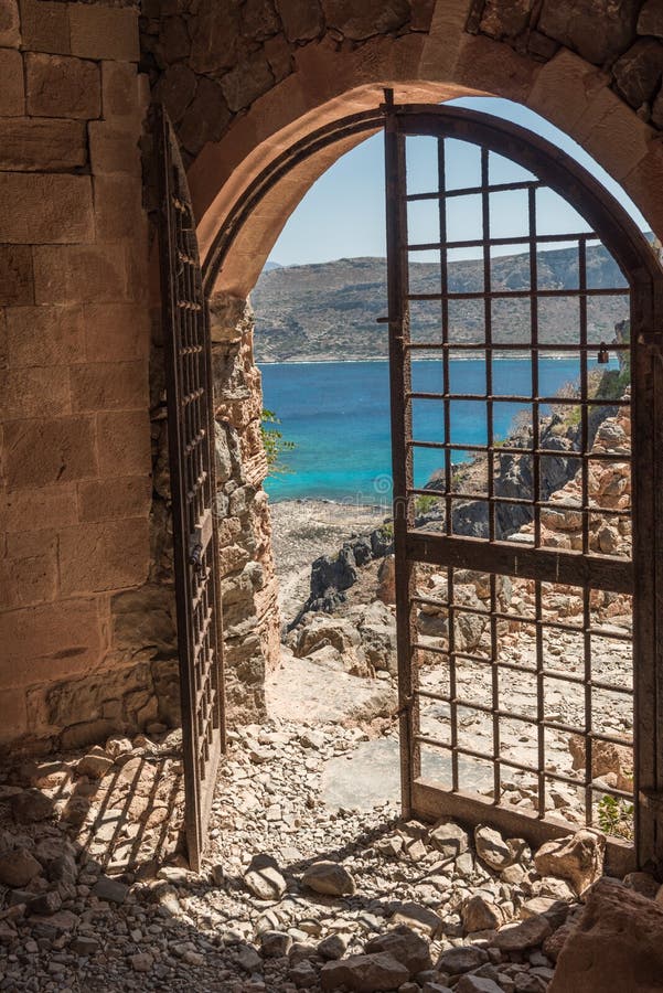 Entrance to Gramvousa stock image. Image of fort, castle - 141301963