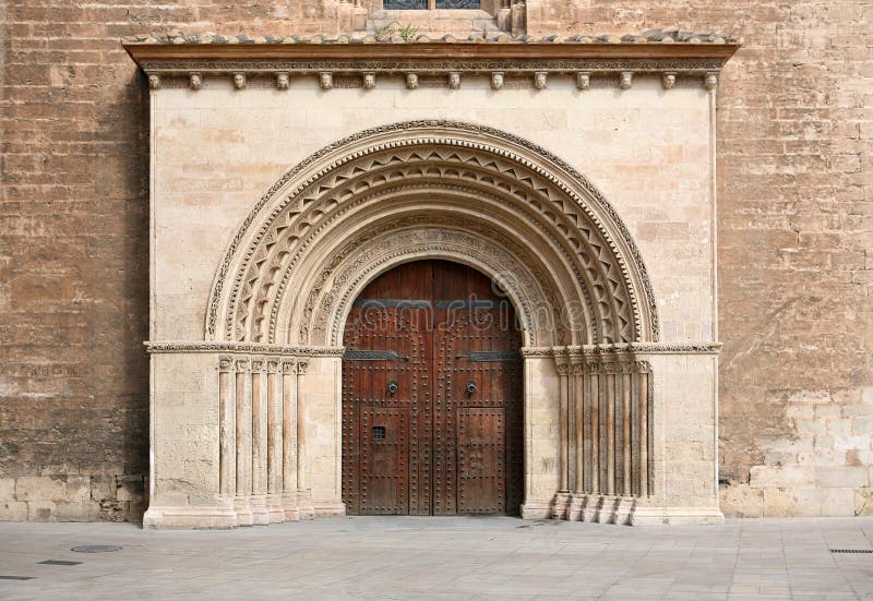 Entrance To the Historic Cathedral Stock Image - Image of plaster, vytr ...