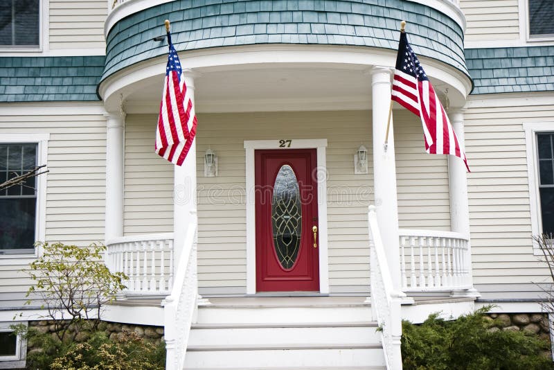 Entrance to a house in USA stock image. Image of residence - 19631717