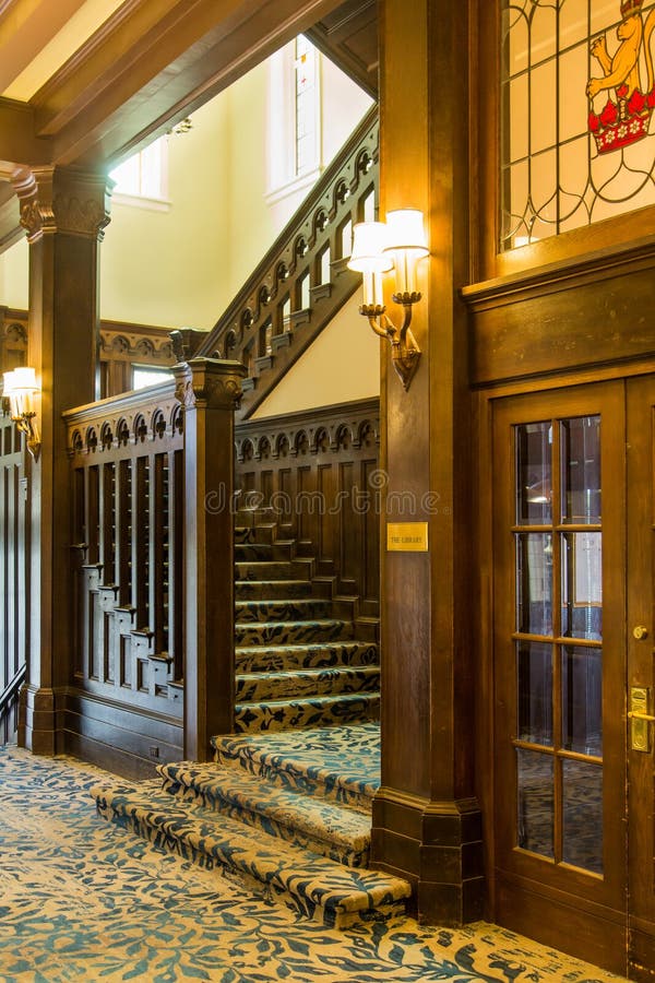 Entrance to Library stock image. Image of lights, stairs - 90482917