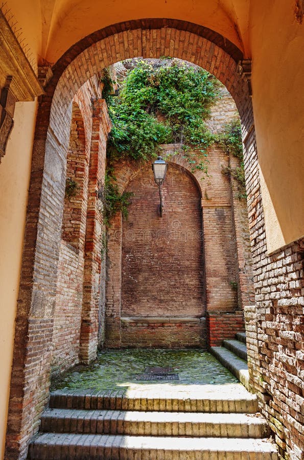 Entrance To the Medieval Castle Stock Image - Image of inside, light ...