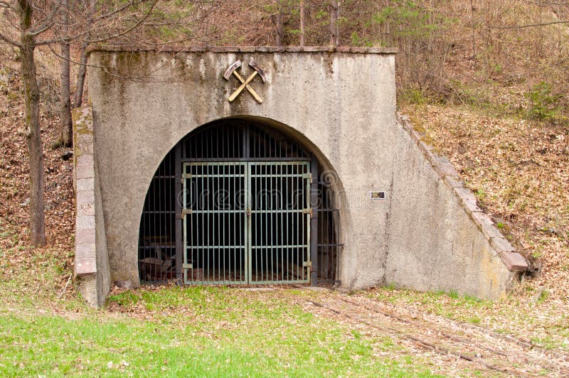 Entrance to an old mine stock image. Image of stiavnica - 24843603