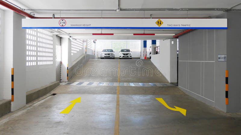 The Entrance To the Parking High Building Stock Image - Image of indoor ...