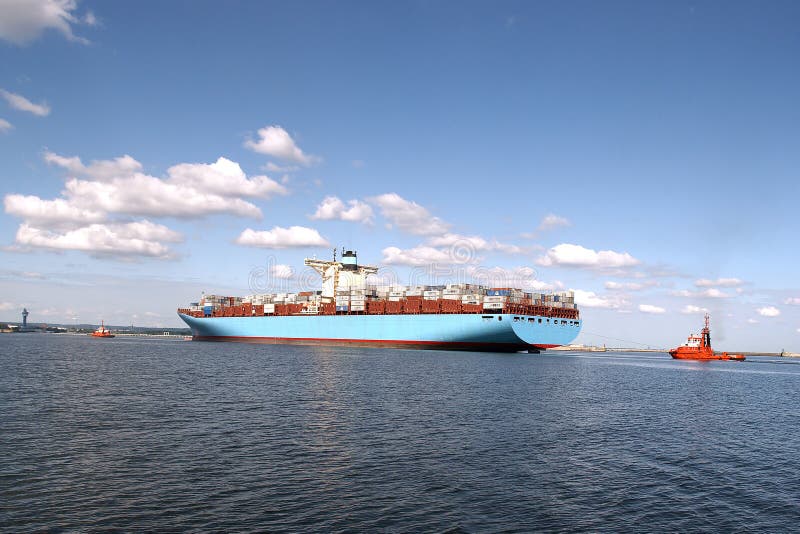 Entrance To the Port S Largest Container Ship Stock Photo - Image of ...