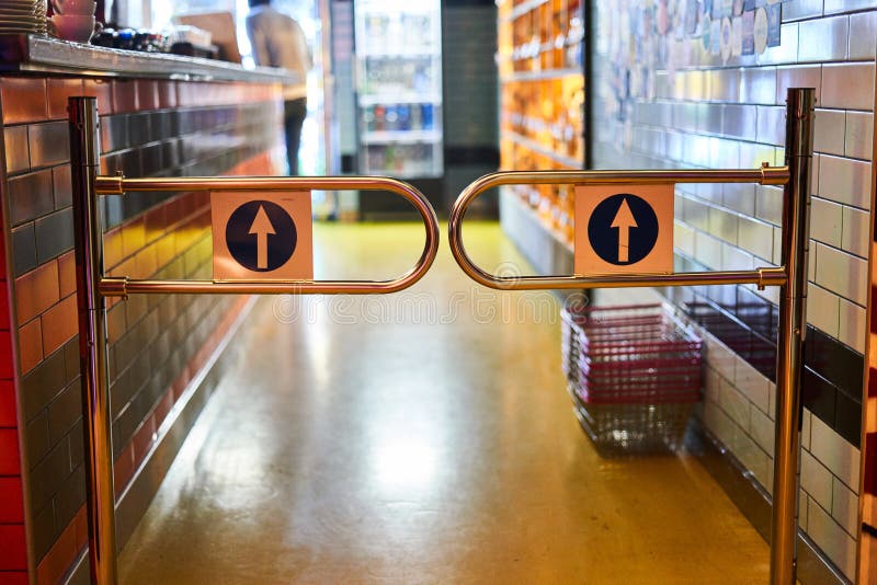 Entrance To Supermarket, Supermarket Gate Stock Photo - Image of pass ...