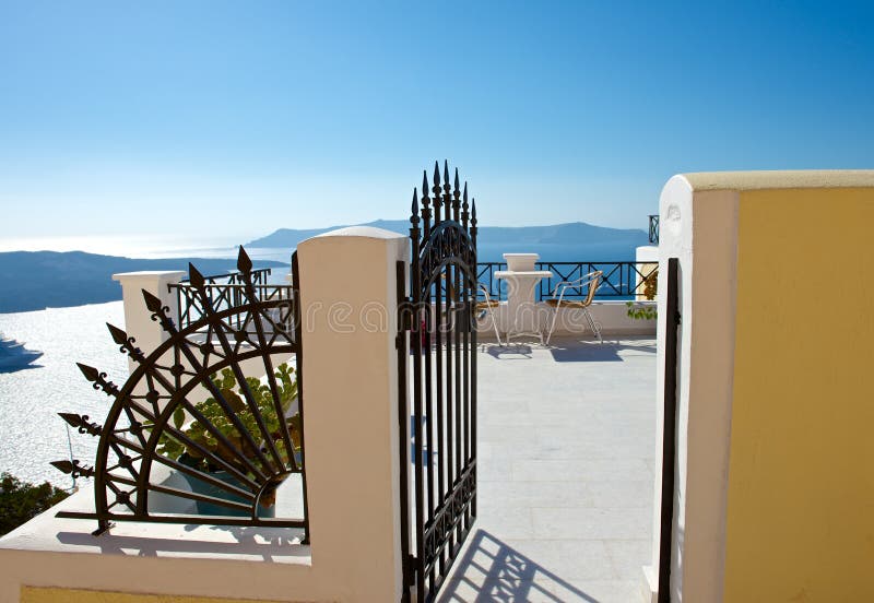Entrance to the terrace stock image. Image of balcony - 27236153