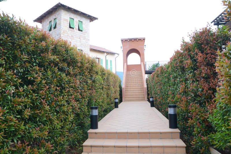 Entrance to village stock photo. Image of road, house - 44252964