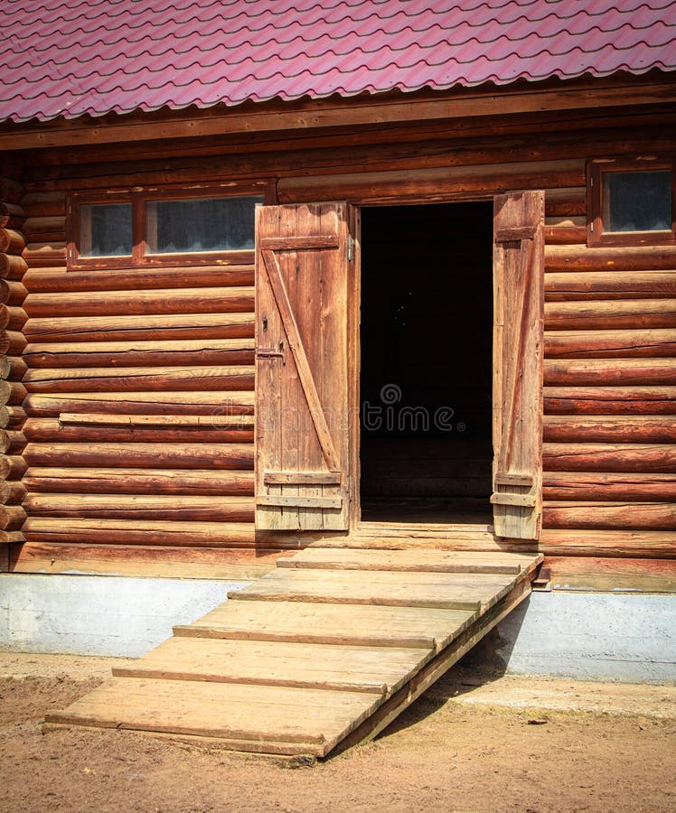 Entrance To the Wooden Stable Stock Photo - Image of vintage, design ...