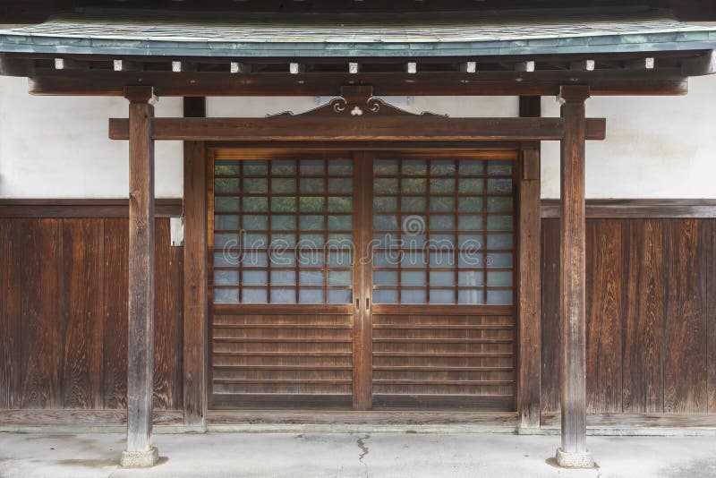 Entrance of Traditional Japanese House Stock Image - Image of building ...