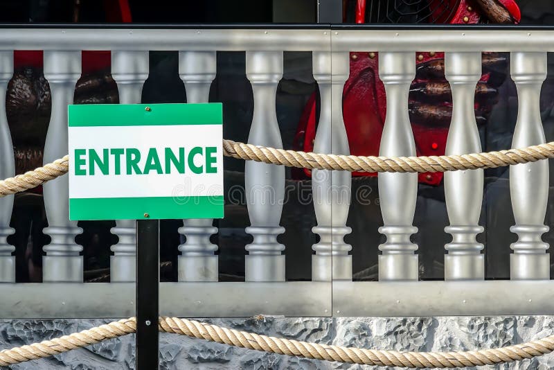 Entrance of Typical Amusement Park with Signs Stock Photo - Image of ...