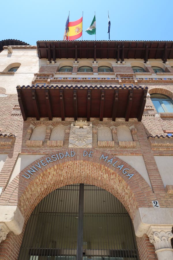 Entrance of the University of Malaga, Spain Stock Image - Image of ...