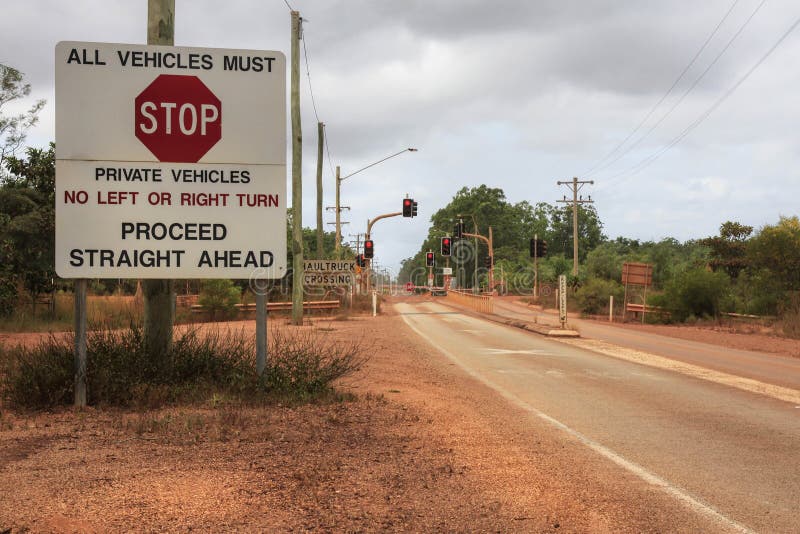 Entrance into Weipa Which is Largest Town in Central Cape York Stock ...