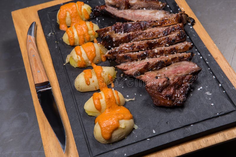 Entrecote steak stock image. Image of copy, meal, bottom - 179728525