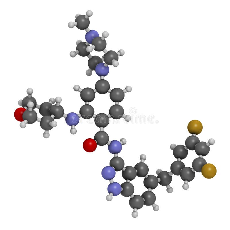 Entrectinib Cancer Drug Molecule. 3D Rendering Stock Photo ...