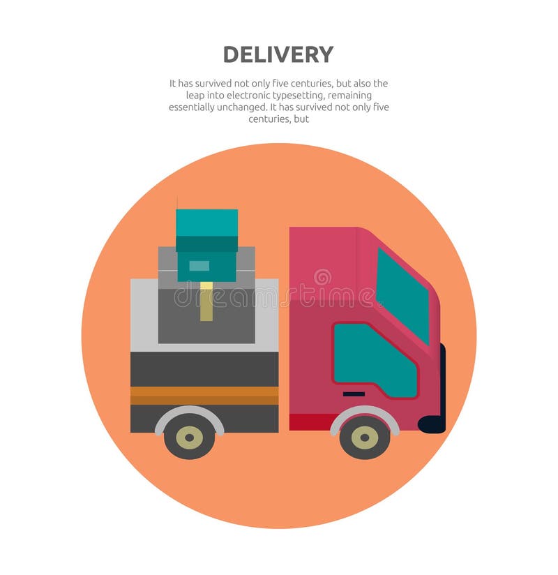 Entrega Lorry Driving Fast Design Flat Ilustración del Vector ...