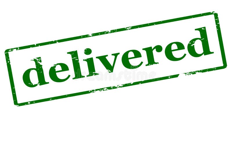 Entregado stock de ilustración. Ilustración de palabra - 92087110