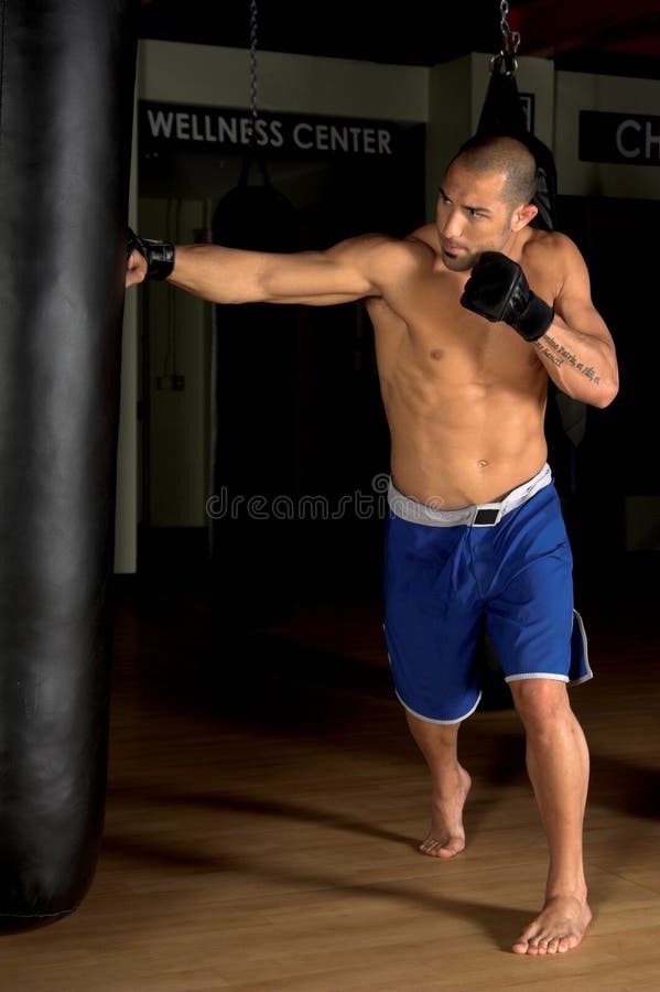 Entrenamiento Pesado Del Bolso Imagen de archivo - Imagen de postura ...