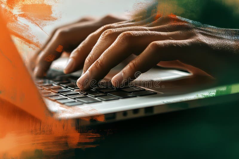 An Entrepreneur in Action: Typing on a Laptop Computer while Innovating ...