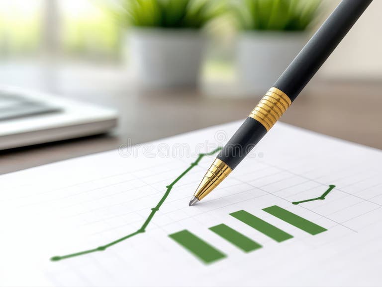 Entrepreneur Analyzing Growth Chart with Focused Expression in Bright ...
