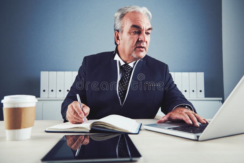 Entrepreneur Busy with Work Stock Image - Image of writing, caucasian ...