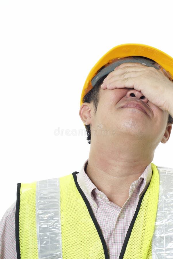 Entrepreneur De Construction Asiatique Avec Le Regret Image stock ...