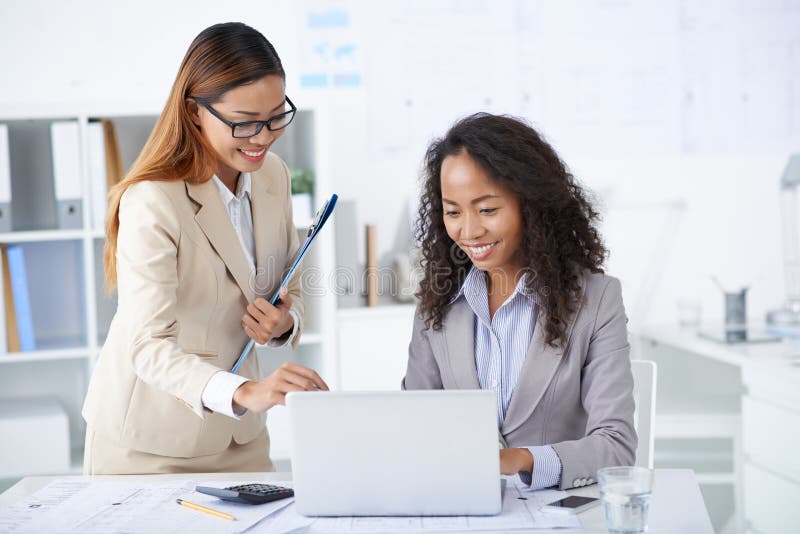 Entrepreneur and Her Assistant Stock Image - Image of female, meeting ...