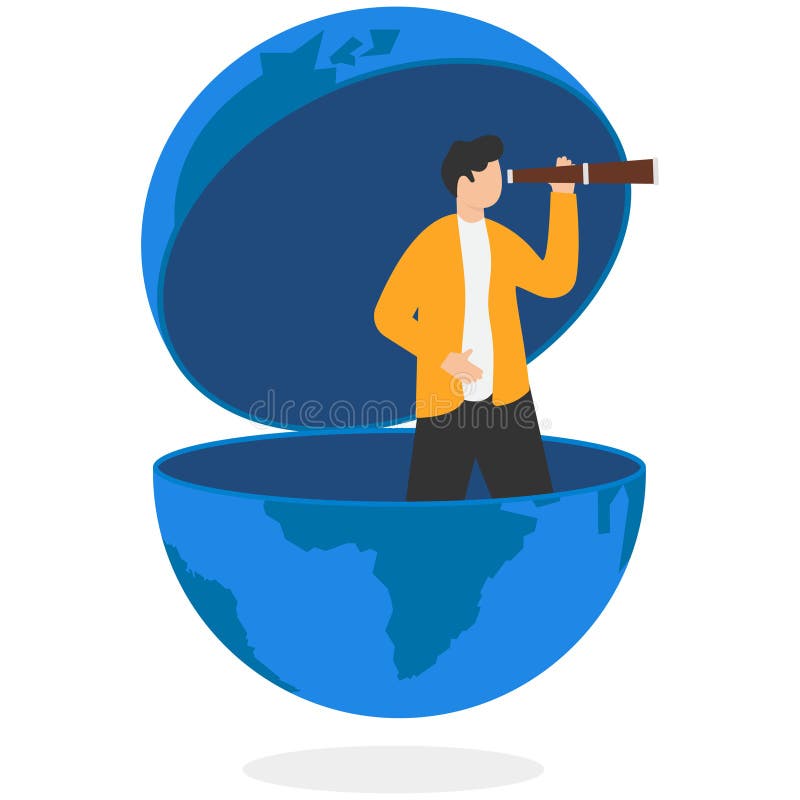 Entrepreneur Open Globe Using Binoculars Looking for Future Vision ...