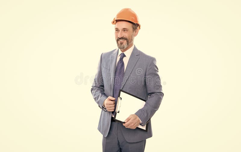 Entrepreneur with Project. Ceo with Construction Documents. Mature Boss ...
