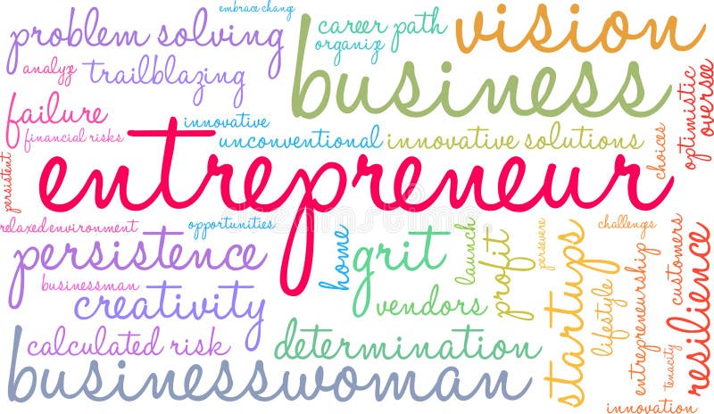 Entrepreneur Word Cloud stock vector. Illustration of innovation ...