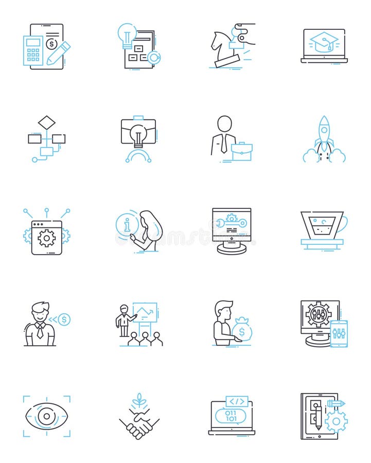 Entrepreneurial Evolution Linear Icons Set. Innovation, Growth ...
